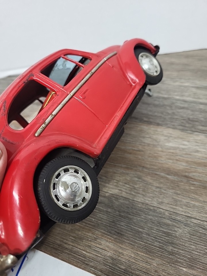 Vintage Bandai VW Bug Battery Operated Red Volkswagen Beetle Toy Car ...