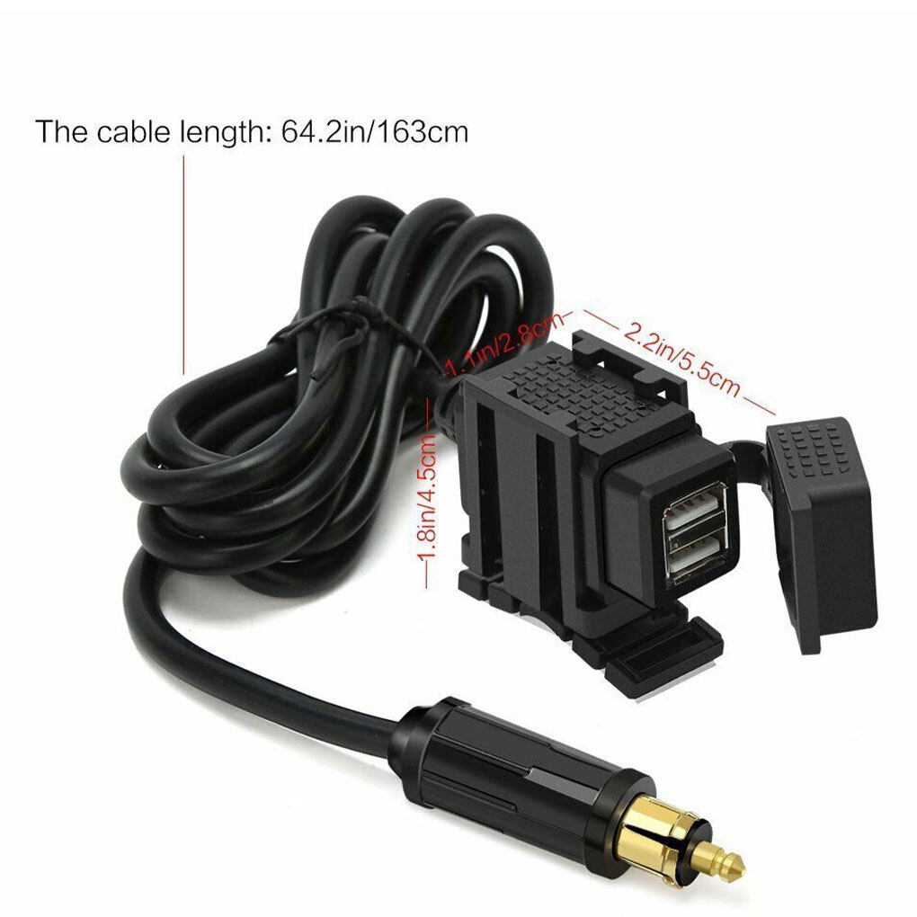 Waterproof Motorcycle Dual USB Charger Adapter Powerlet Din Hella ...