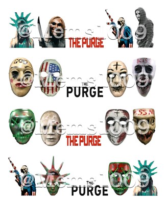 The Purge nail art (WATER DECALS) Horror Film nail art Horror Movie ...
