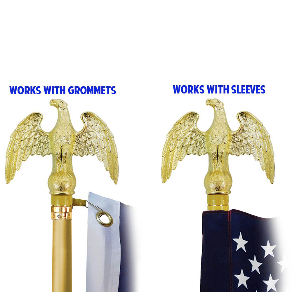 Metal Pole Eagle Topper Gold Eagle Topper (Metal) 7 Inch