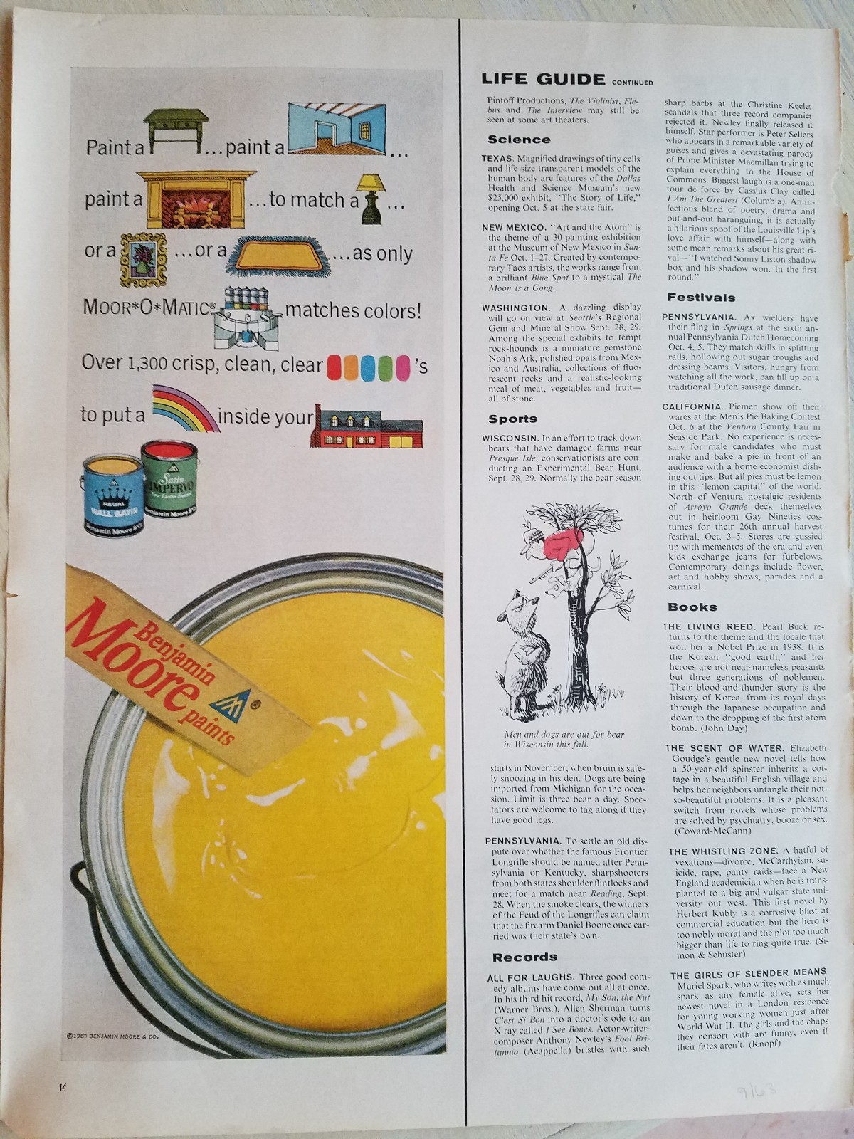 1963 Benjamin Moore Can Yellow Paint Stir Stick Color Ad | eBay