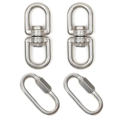 4PCS 304 Stainless Steel M5 Chain Quick Link M6 Double End Swivel Eye ...