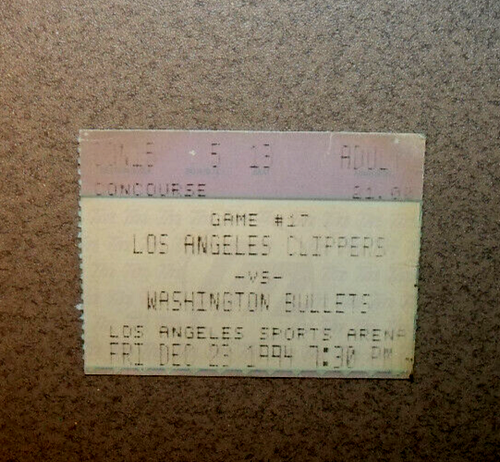 Washington Bullets 12/23/1994 NBA Ticket Stub v LA Clippers Mitchell ...