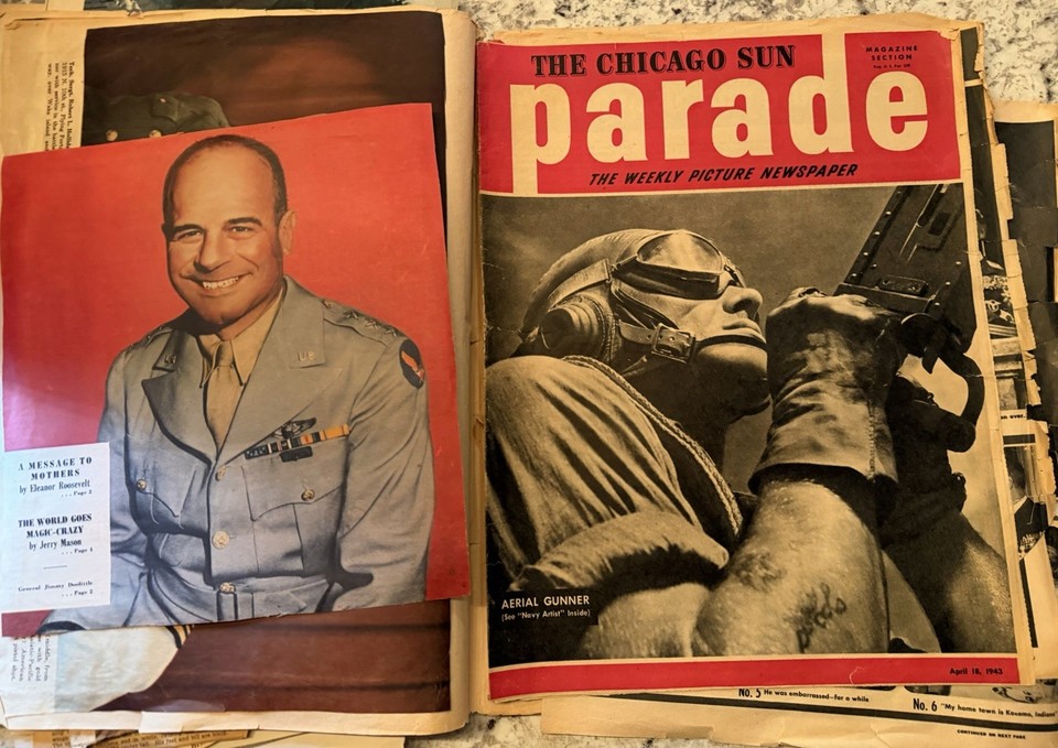 WWII World War 2 Homemade Scrapbook Newspaper Articles Clippings ...