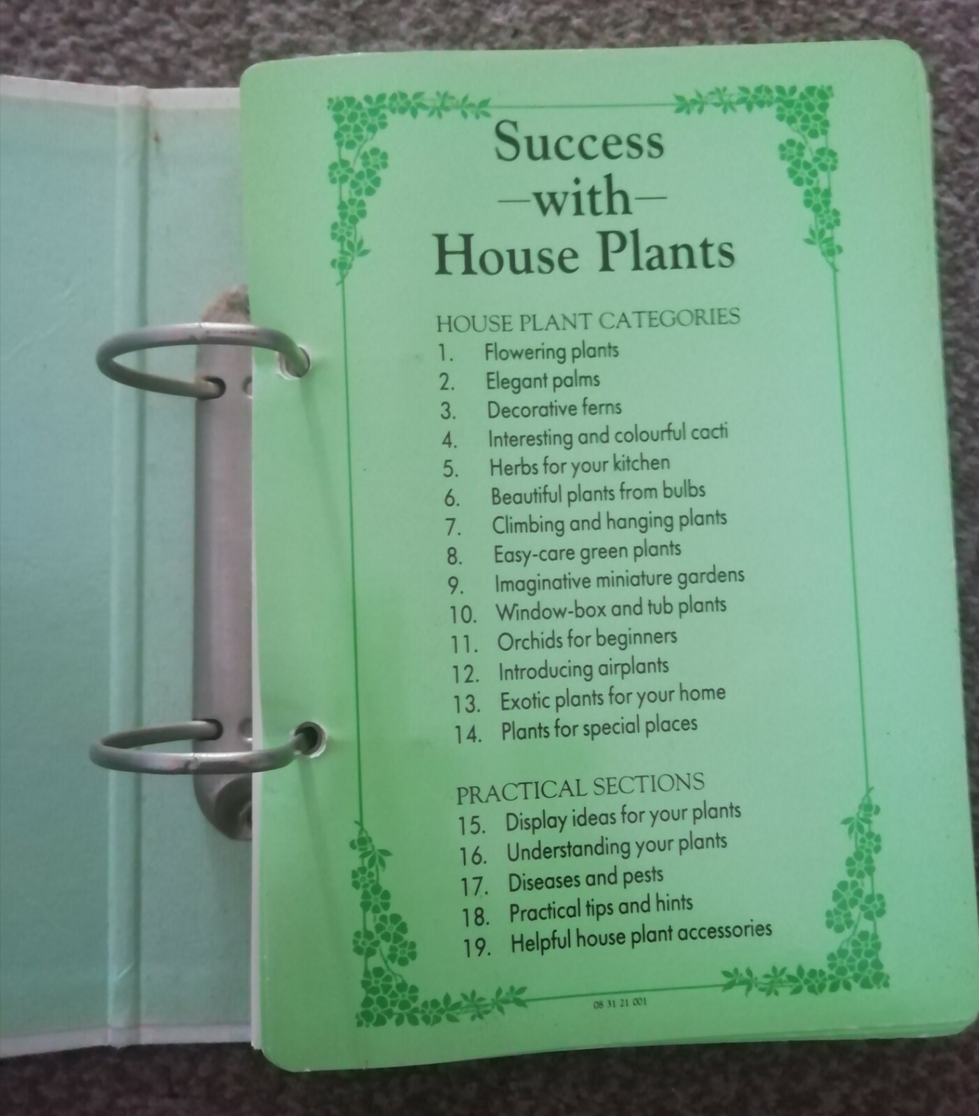 SUCCESS WITH HOUSE PLANTS FOLDER WITH 59 CARDS PLUS SECTION DIVIDER ...