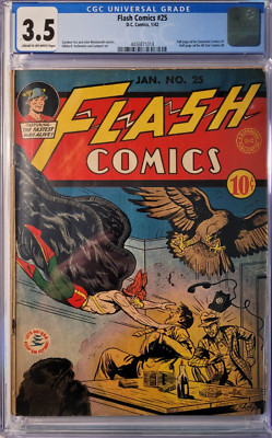 1942 Flash Comics 25 CGC 3.5 Hawkman Cover. Ad for Sensation Comics 1. | eBay