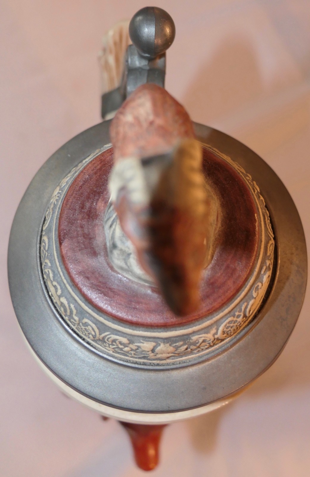 GERZ GERMANY HANDGEMALT LARGE LIDDED STEIN STAG MOUNTAIN GOAT 1957 | eBay