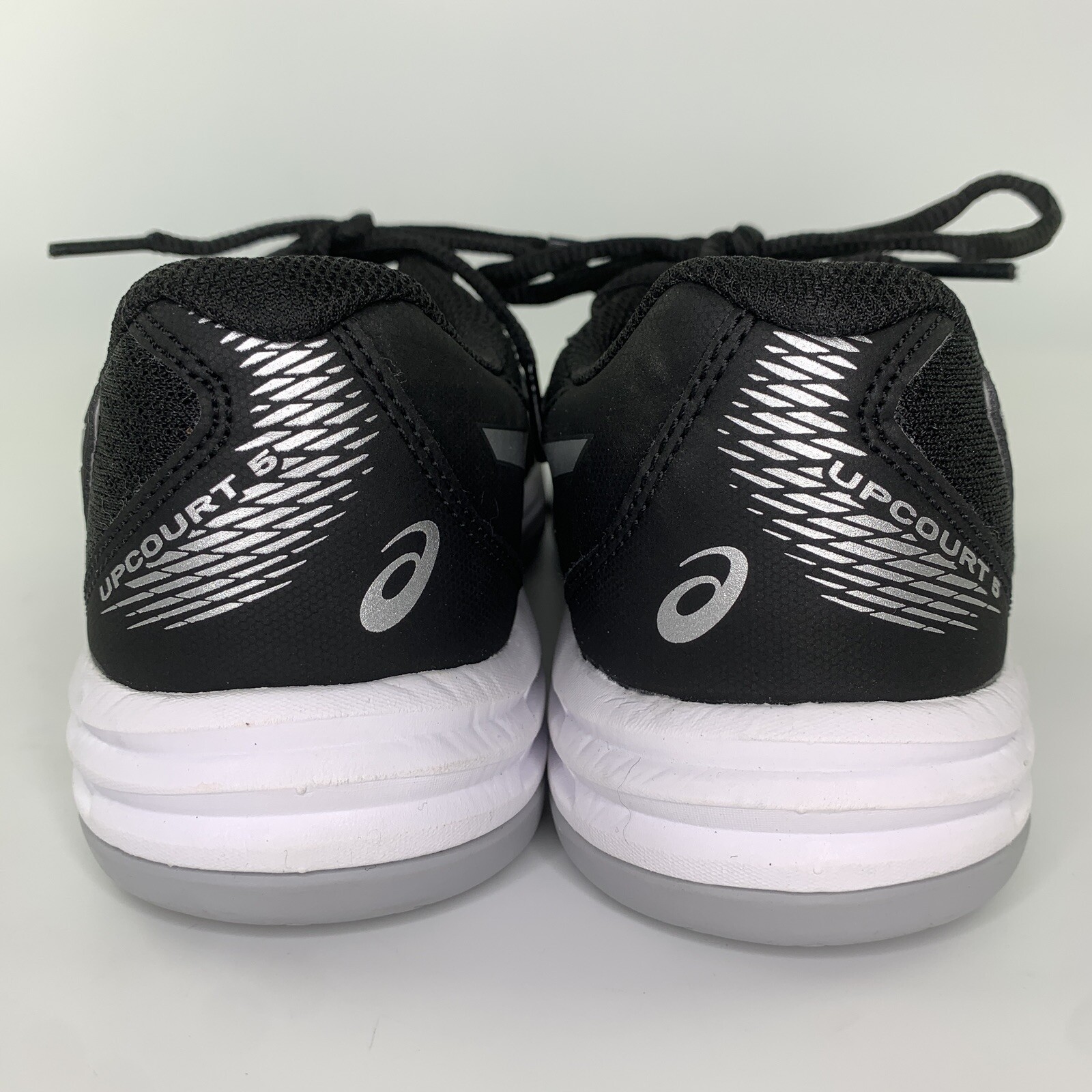 Asics Upcourt 5 Black Silver Volleyball Shoes Sz 8.5 - Gem