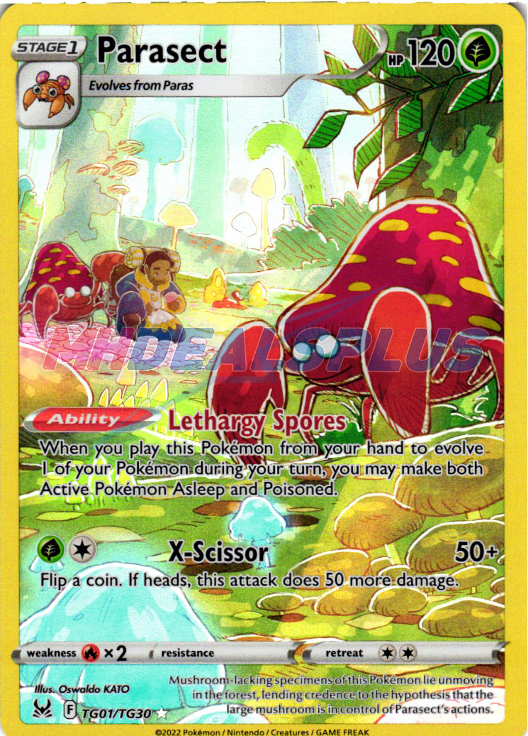 NM Pokemon Lost Origin Parasect Full Art FA Trainer Gallery #TG01/TG30 ...