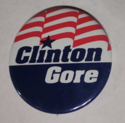 Bill Clinton Al Gore 1 5/8" Presidential Political Button Clinton Gore ...