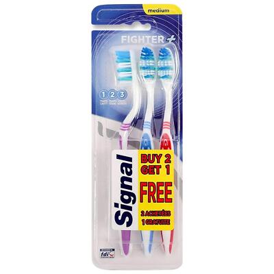 5x Signal Toothbrush: Fighter + Medium Trio 3 Pack | eBay UK