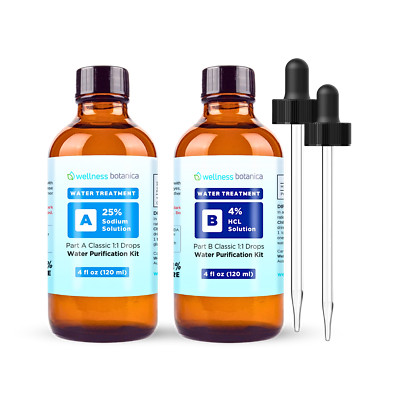 Water Purification Drops - 4oz Part A&B Solution for Drinking Water ...