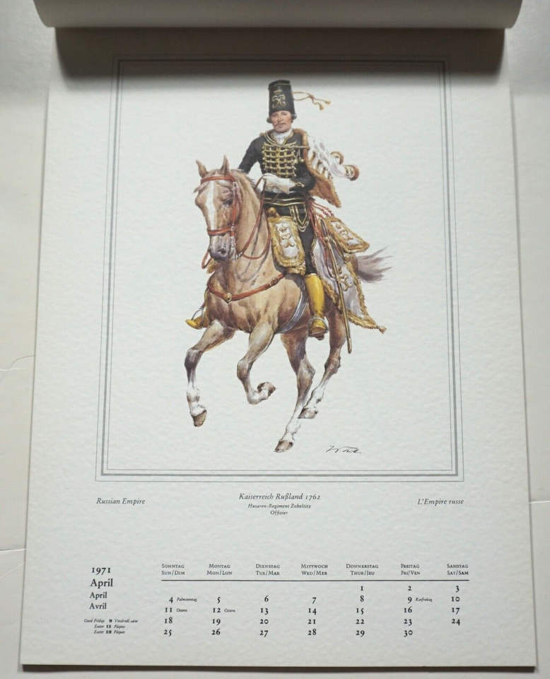 1971 Dress Parade Calendar Military Uniforms Art Wolfgang Tritt | eBay