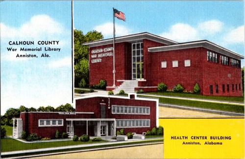 Anniston Alabama AL : LIBRARY SCENE m/24 BA1926 | eBay