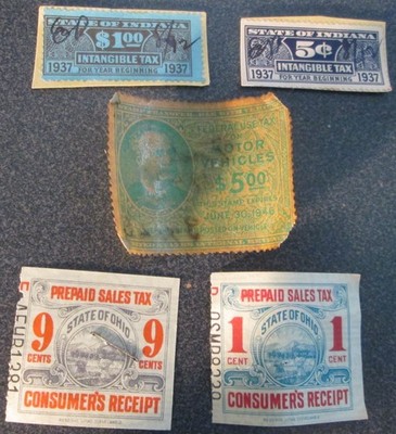 Motor Vehicle Federal Use Tax Stamp and Pre paid Sales Tax Stamps Ohio ...