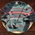 Vintage Environmental Clothing Co Sweater Wool Heavy Knit Green Red ...
