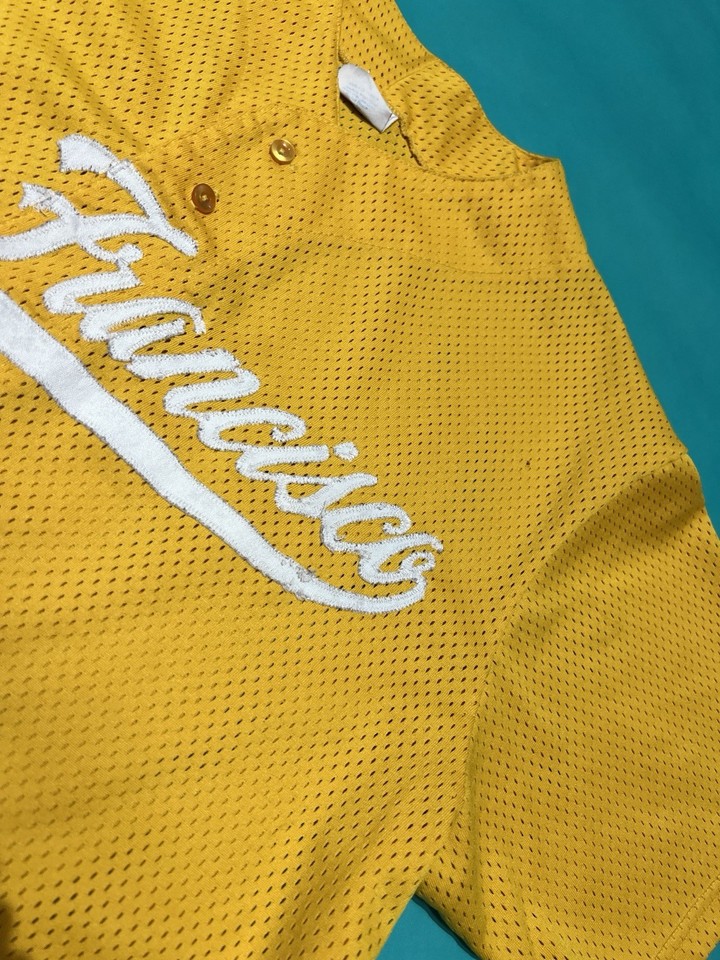 San Francisco Giants Jersey Vtg Majestic Script Yellow L MLB Baseball ...