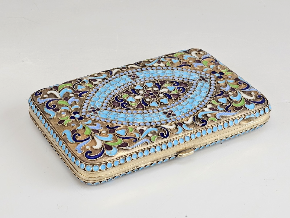 19C Russian Gilt Silver Enamel Cigarette Case | eBay