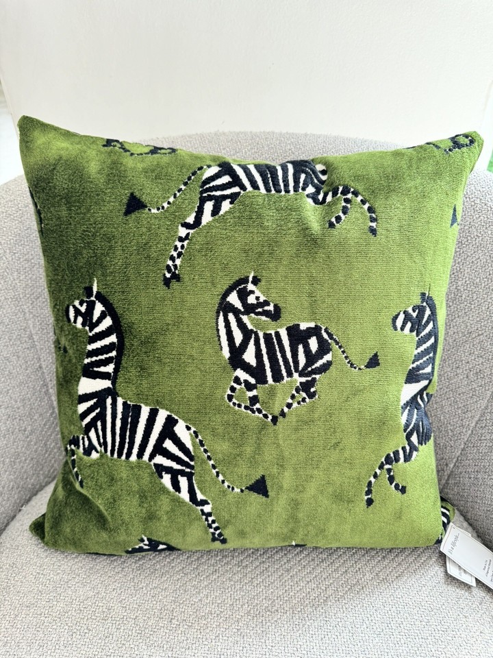 Pacific Coast Austin Horn 22 x22 Kona Zebra Green Black Decorative ...