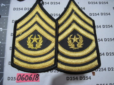 US ARMY e9 COMMAND SERGEANT MAJOR CSM Color Sleeve Rank Stripes pair 2 ...