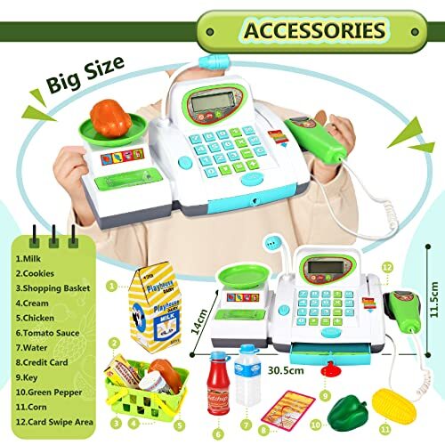 Childs Big Toy Till Cash Register with Scanner Kids Shopping Till Play ...