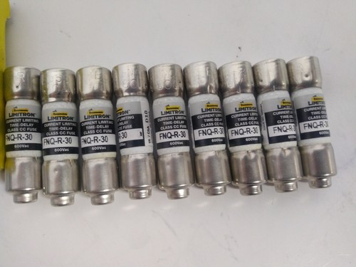 Lot of 9PCs Bussmann FNQ-R-30 Class CC 30 Amp Fuses 600 Volt Tron NEW ...