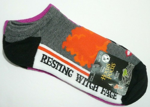 Disney Hocus Pocus 2 Pairs Ankle Socks No Show Pack Resting Witch Face ...