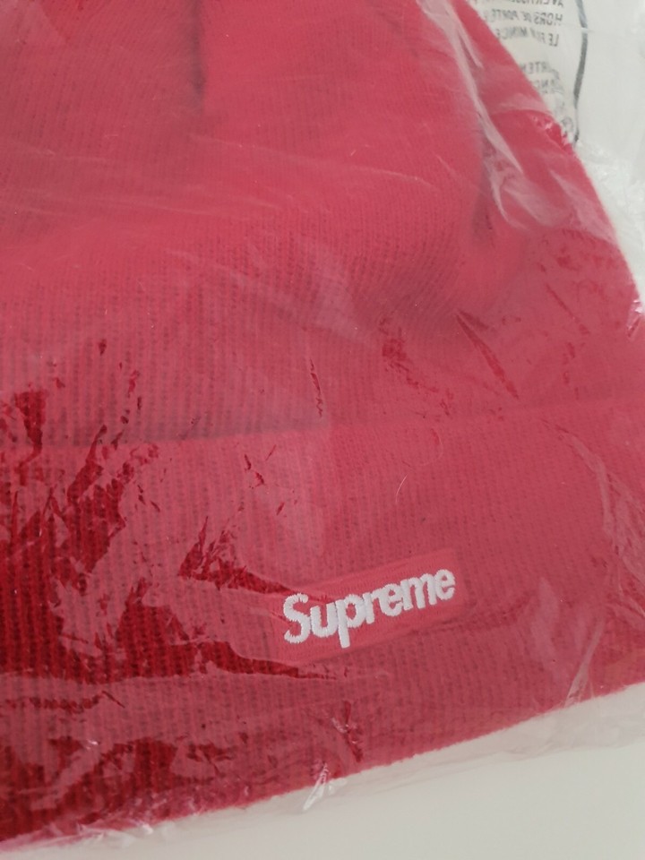 FW17 Supreme New Era S Logo Beanie red Hat | eBay