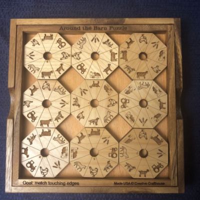 Around the Barn Edge Matching wood brain teaser puzzle - unique design ...