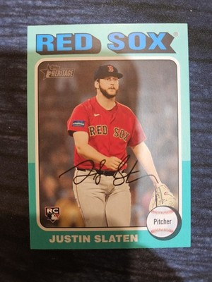 2024 Topps Heritage High Number - SP Justin Slaten #721 Aqua Border (RC ...