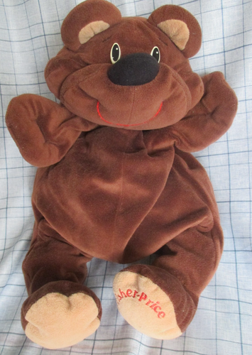 Vintage 1993 Fisher Price Rumple Bear Stuffed Plush Bear Dark Brown ...