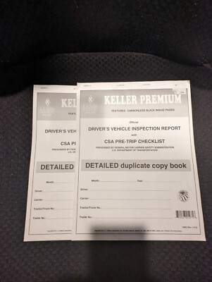 J.J. Keller Detailed Driver's Vehicle Inspection Report w/CSA Checklist ...