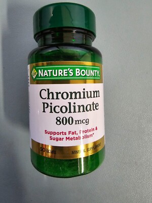Nature's Bounty Chromium Picolinate 800 mcg Mineral Supplement 50 ...