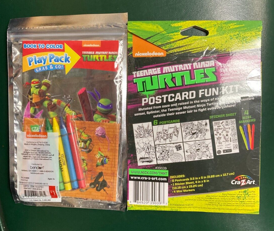New Teenage Mutant Ninja Turtles Grab & Go Play Pack & Postcard Fun Kit ...