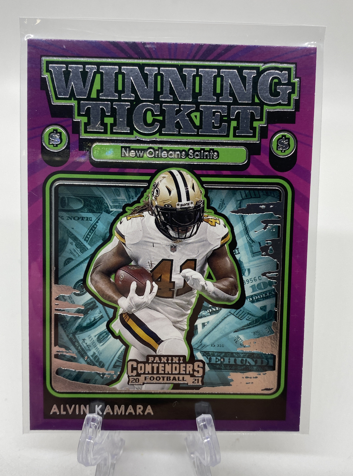 Alvin Kamara 2021 Panini Contenders Football Winning Ticket #WT-AKA NO ...