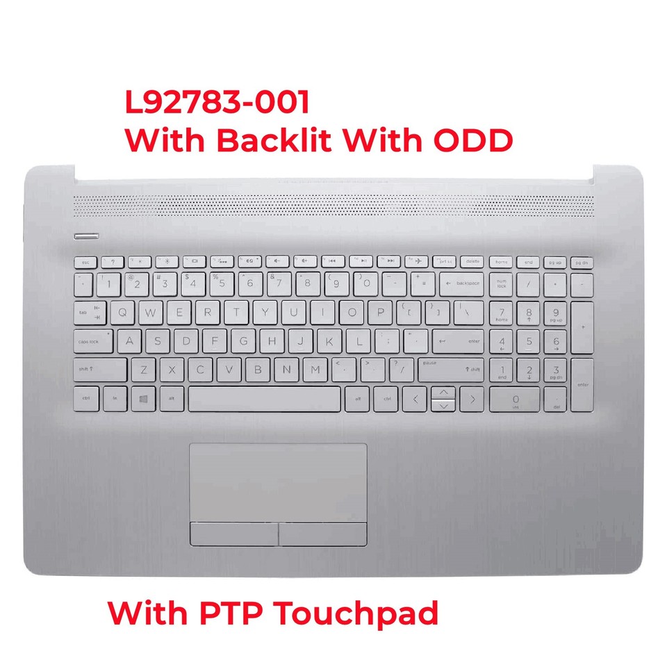New Palmrest Backlit Keyboard Touchpad With ODD PTP For HP 17-BY 17-CA ...