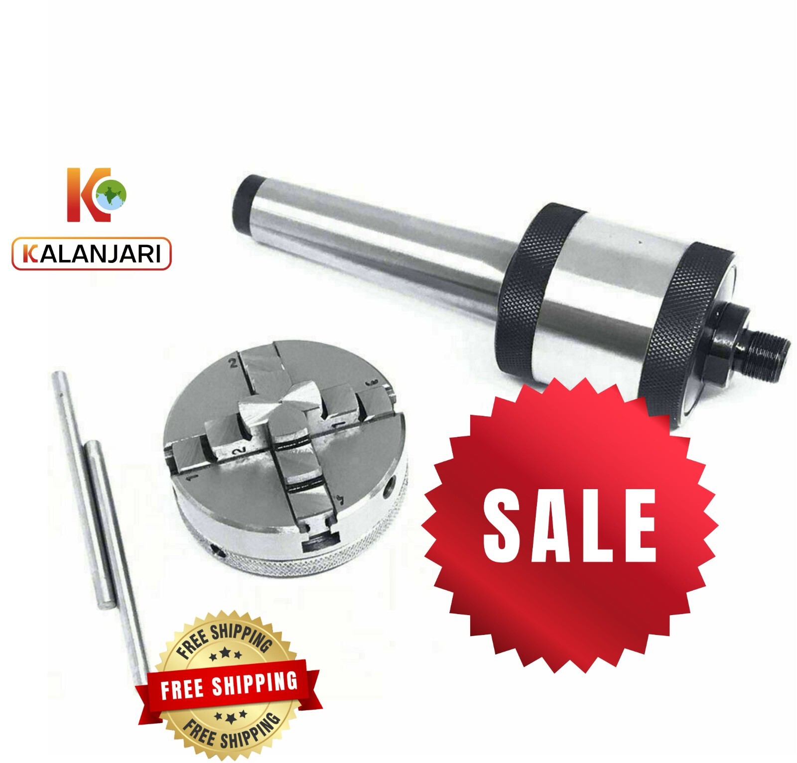 4MT Revolving Center MT4 Shank 4 Jaw 2-1/2" 65mm Self Centering Baby ...