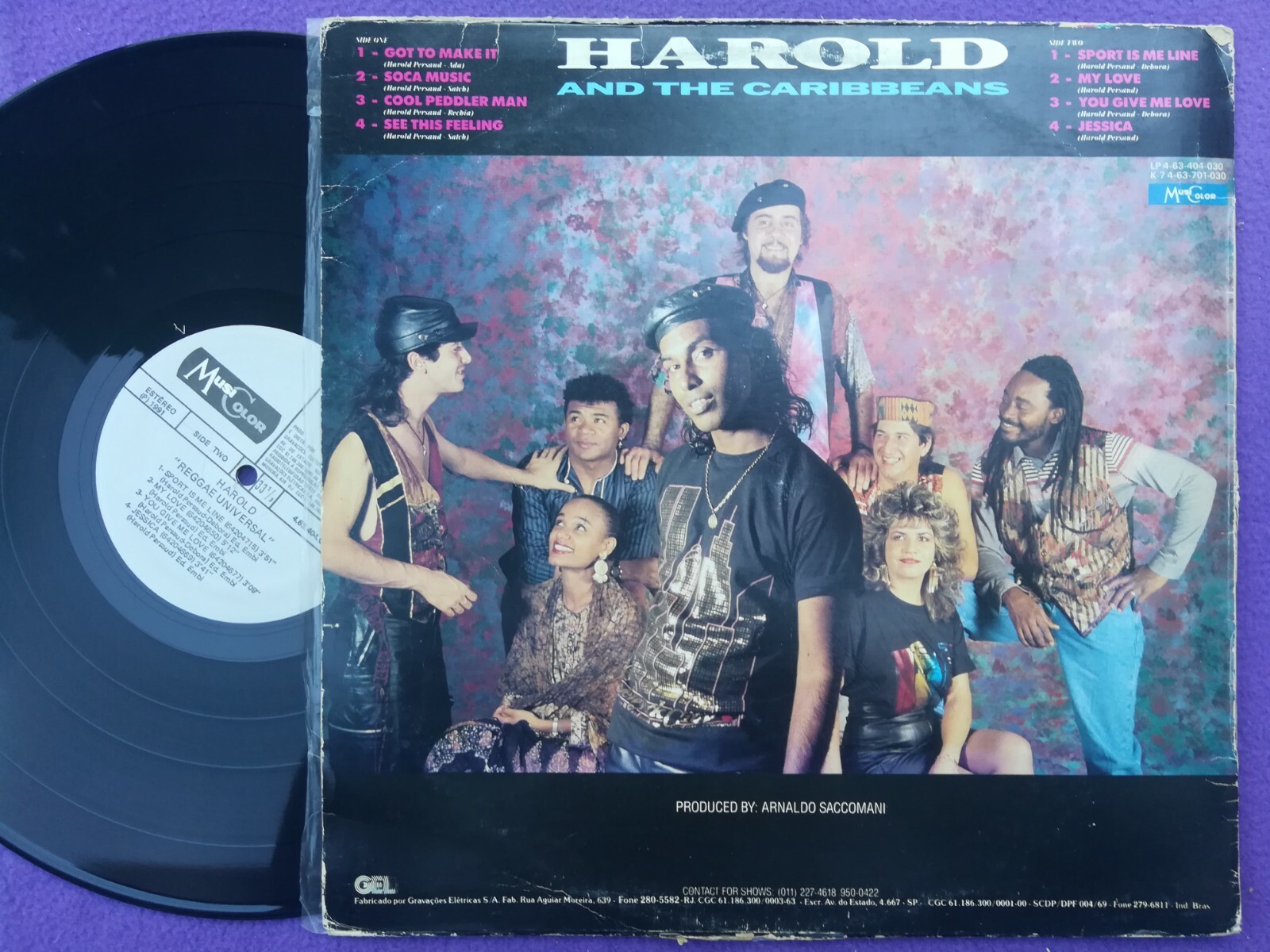 LP HAROLD AND THE CARIBBEANS REGGAE UNIVERSAL 1991 BRAZIL MUSICOLOR BOB ...