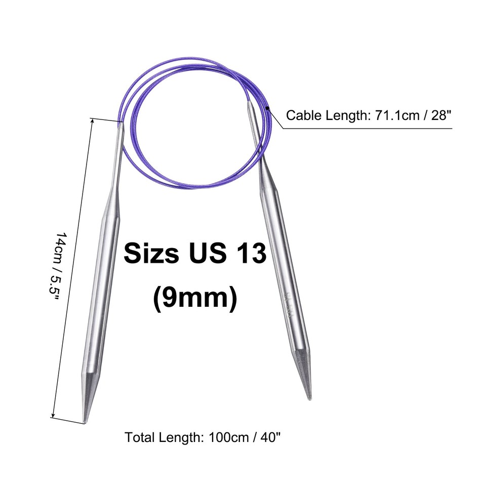 Size US 13 (9mm) Knitting Needles Circular Needle 40 Inch(100cm) | eBay