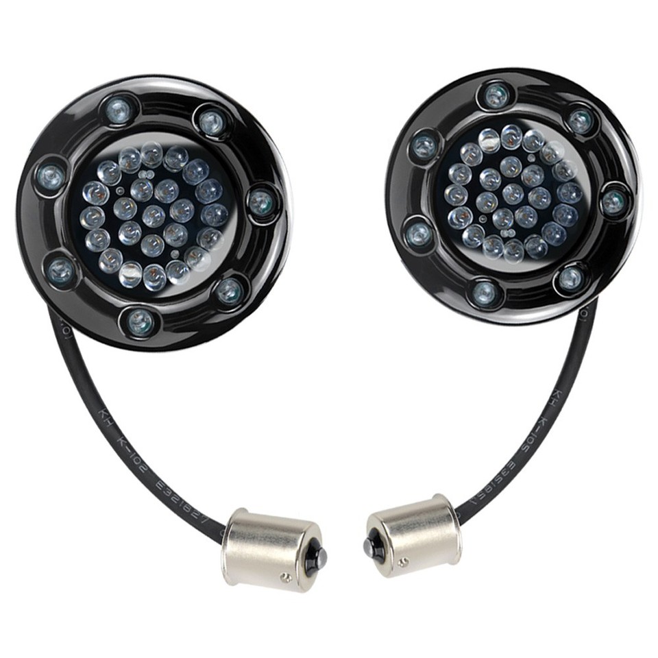 2”Infinity Beam LED Turn Signal Kit LED Light Ring Covers Motorcycle ...