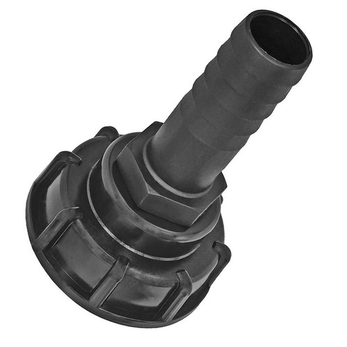 Plastic Adapter S60x6 Hose Barb Black IBC Container Cap Outlet Adapters ...