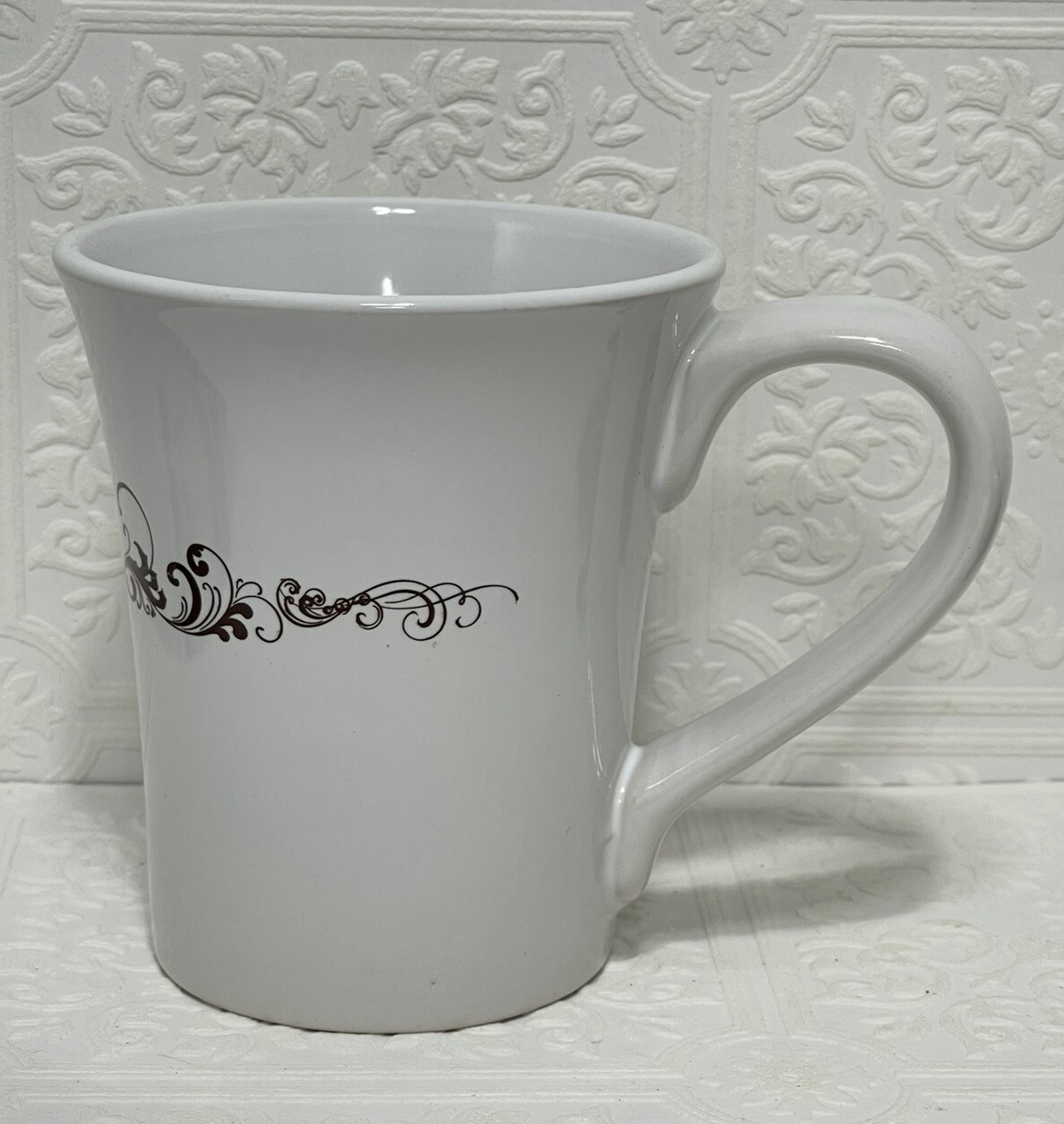 TODAY SHOW MUG LARGE COFFEE TEA CUP WHITE BROWN GRAPHIC FLAIR UNMARKED ...