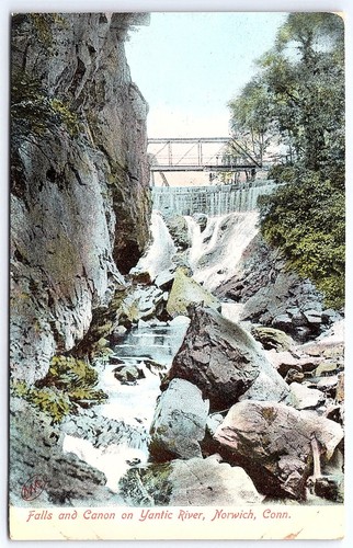 Falls And Canon On Yantic River, Norwich Connecticut Postcard Unused | eBay