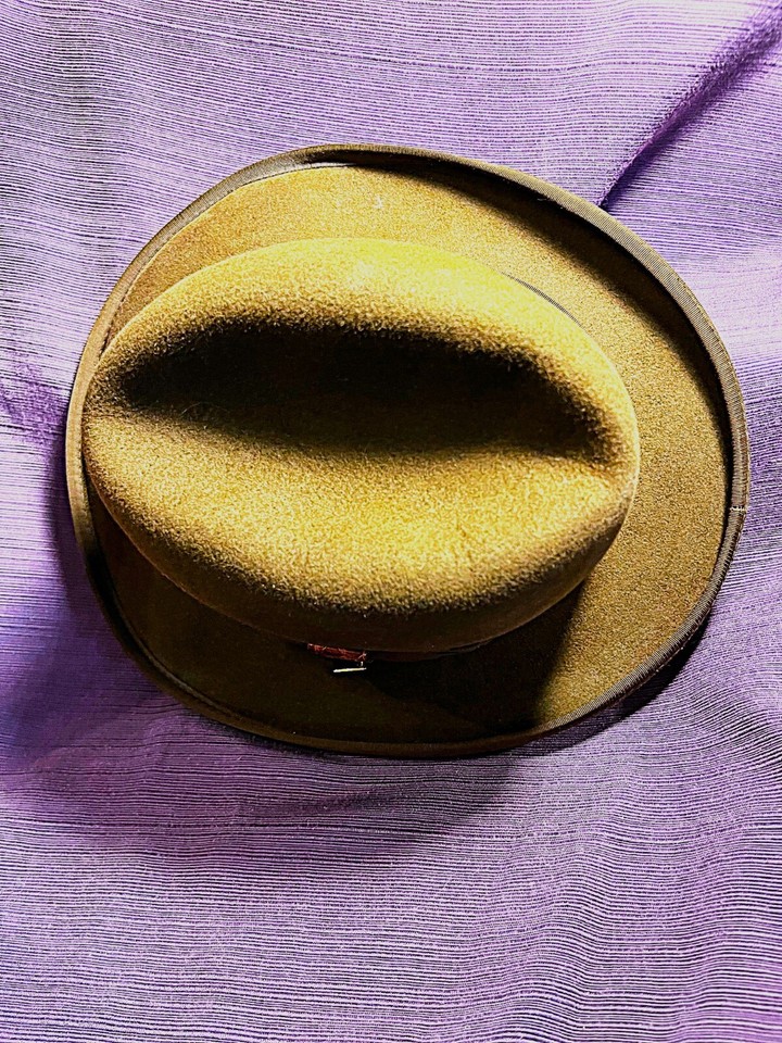 Stacy Adams Wool Felt Homburg Burgundy Fedora Men L Mob Boss Old World ...