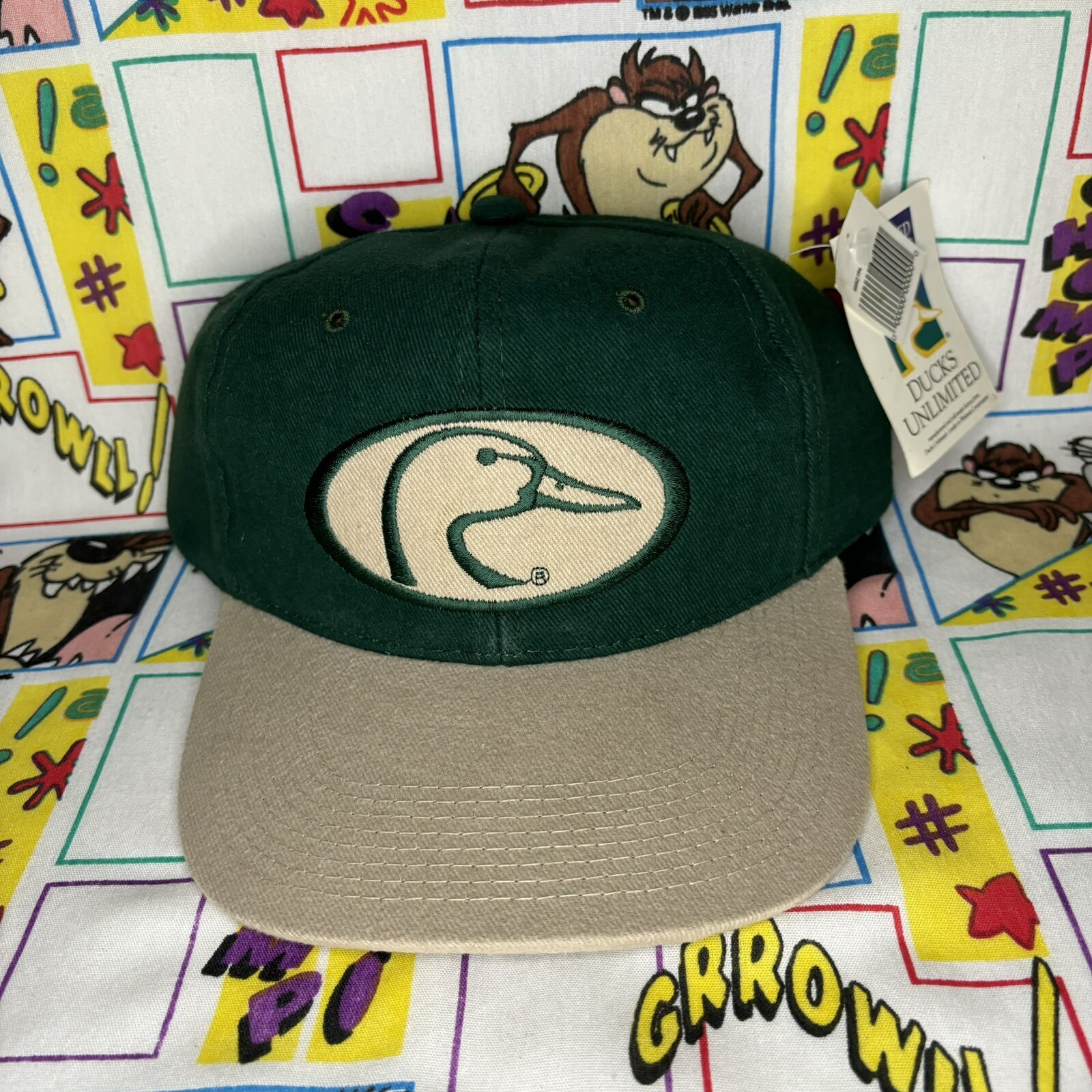 Ducks Unlimited Vtg Hat NWT Green Beige Tan Embroidered Hunting Bird ...