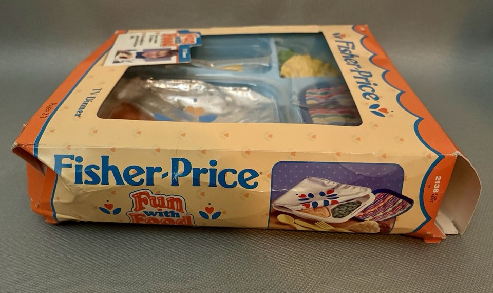 Vintage Fisher Price Fun With Food TV DINNER Complete In Box Toy - 1988 ...