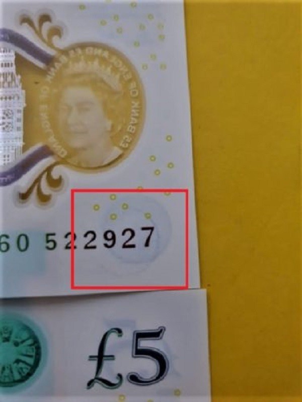 £5 Five Pound Collectable Note BA60 522927 Rare Unique 3 Errors ...