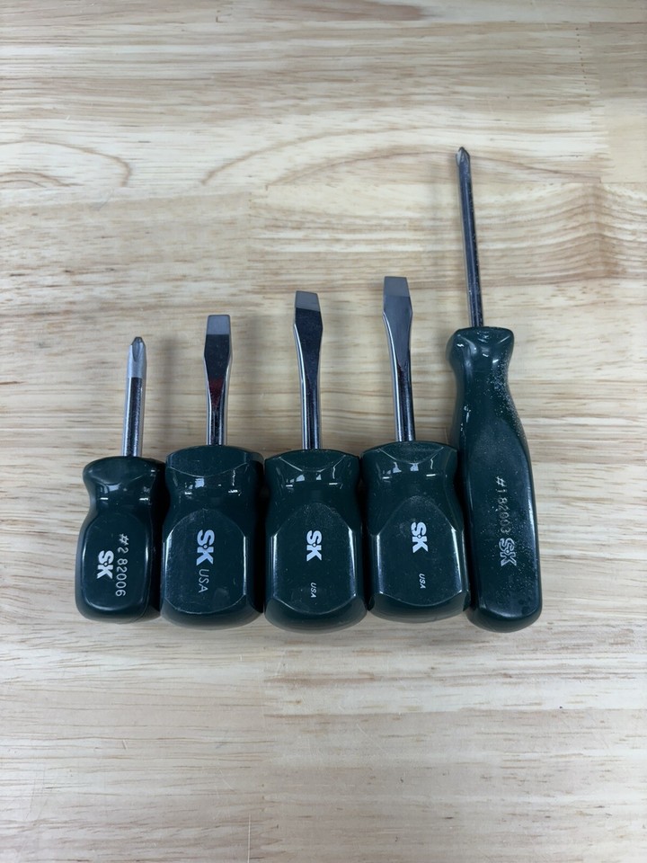 SK TOOLS 86325 - 5 Piece SureGrip Short Screwdriver Set 25141000313| eBay