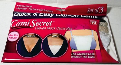 As seen on TV Cami Secret Clip on Camisoles White Black tan Adjustable ...
