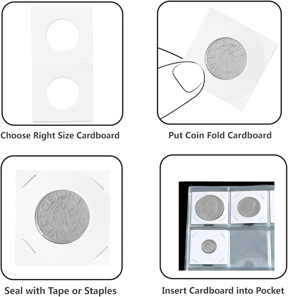 Coin Flip Holder Albums - 120 Pockets 2x2 Coin Flips Coin Storage Books ...
